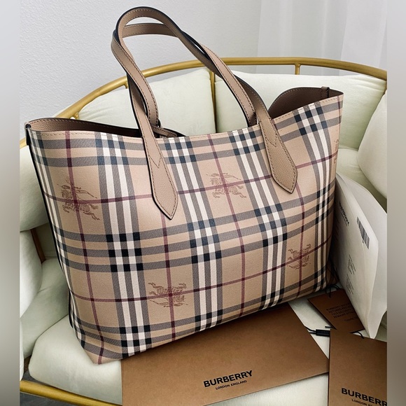 Burberry | Bags | Authentic Burberry Leather Tote With All Original ...